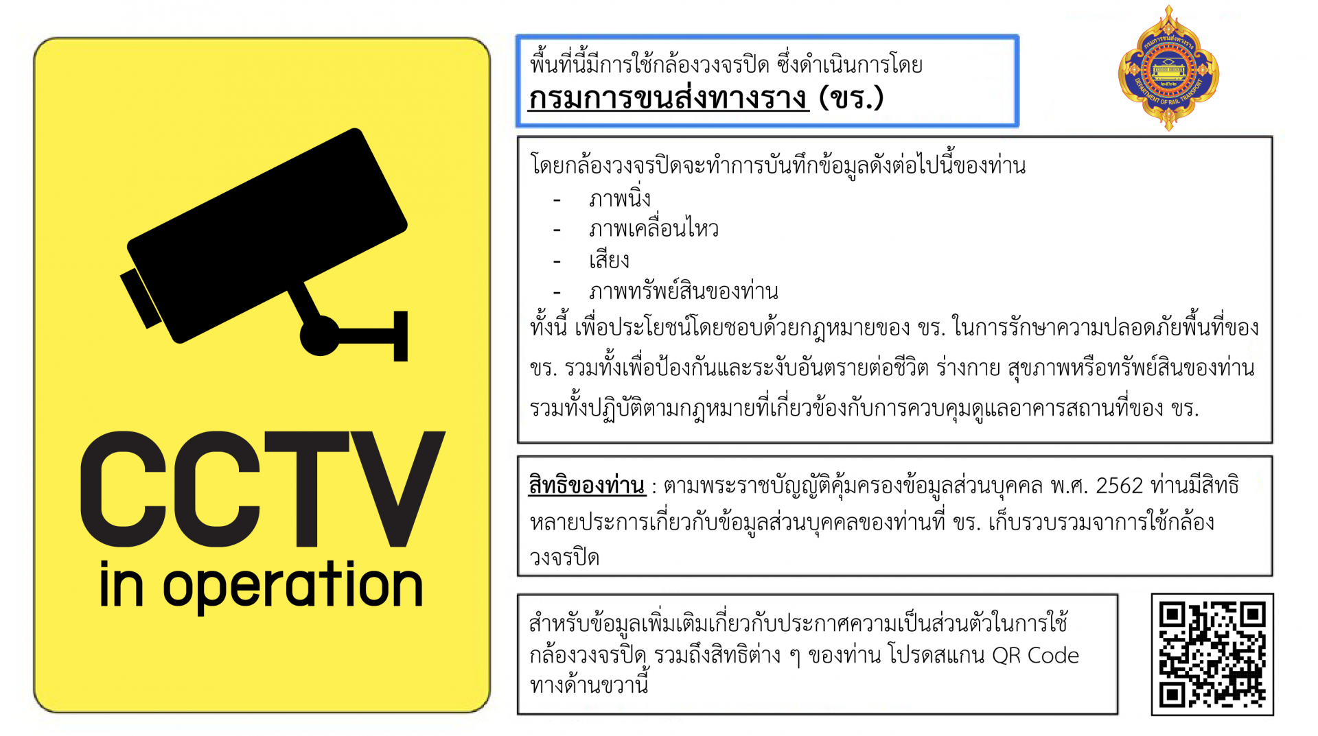 คำประกาศเกี่ยวกับความเป็นส่วนตัวในการใช้กล้องวงจรปิด (CCTV Privacy ...